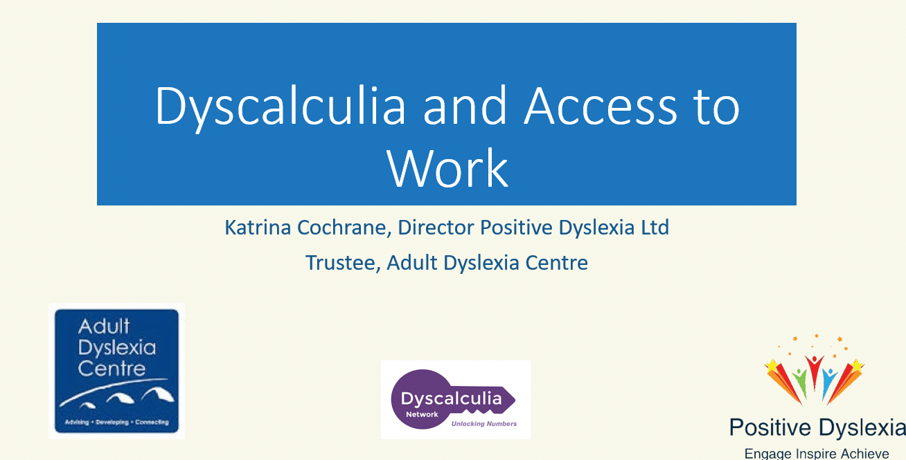 Dyscalculia, Maths Difficulties and Access to Work - Dyscalculia Network